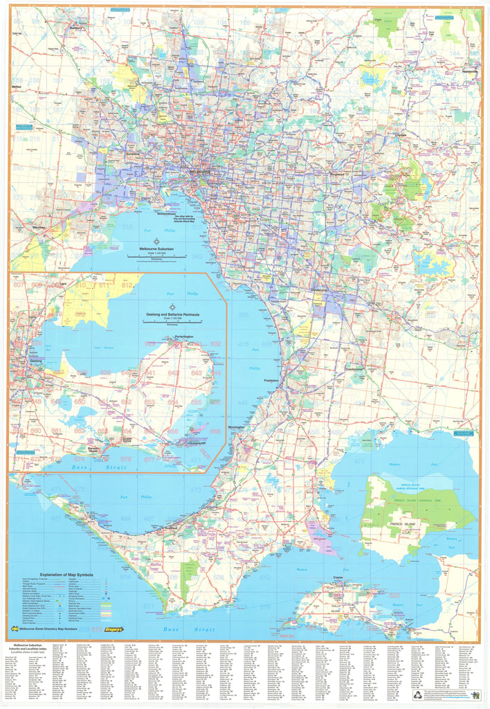 Buy UBD Melbourne Wall Map Laminated - Mapworld