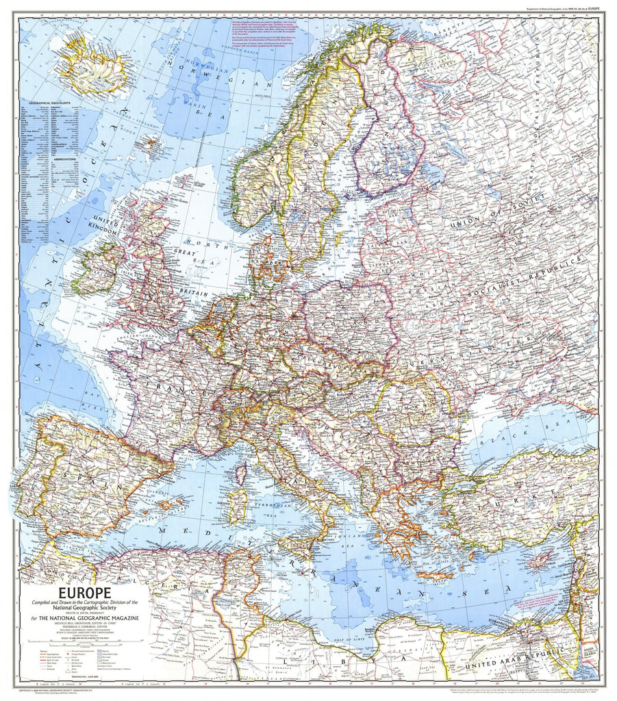 Europe 1969 by National Geographic | Shop Mapworld