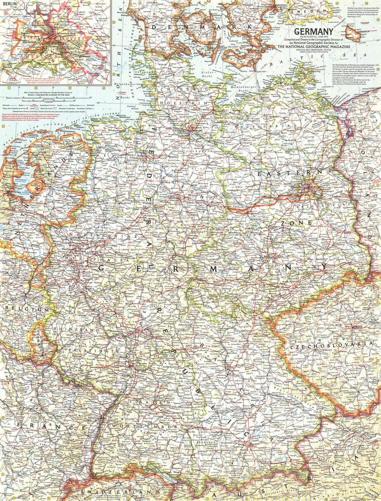 Germany published 1959 National Geographic | Shop Mapworld