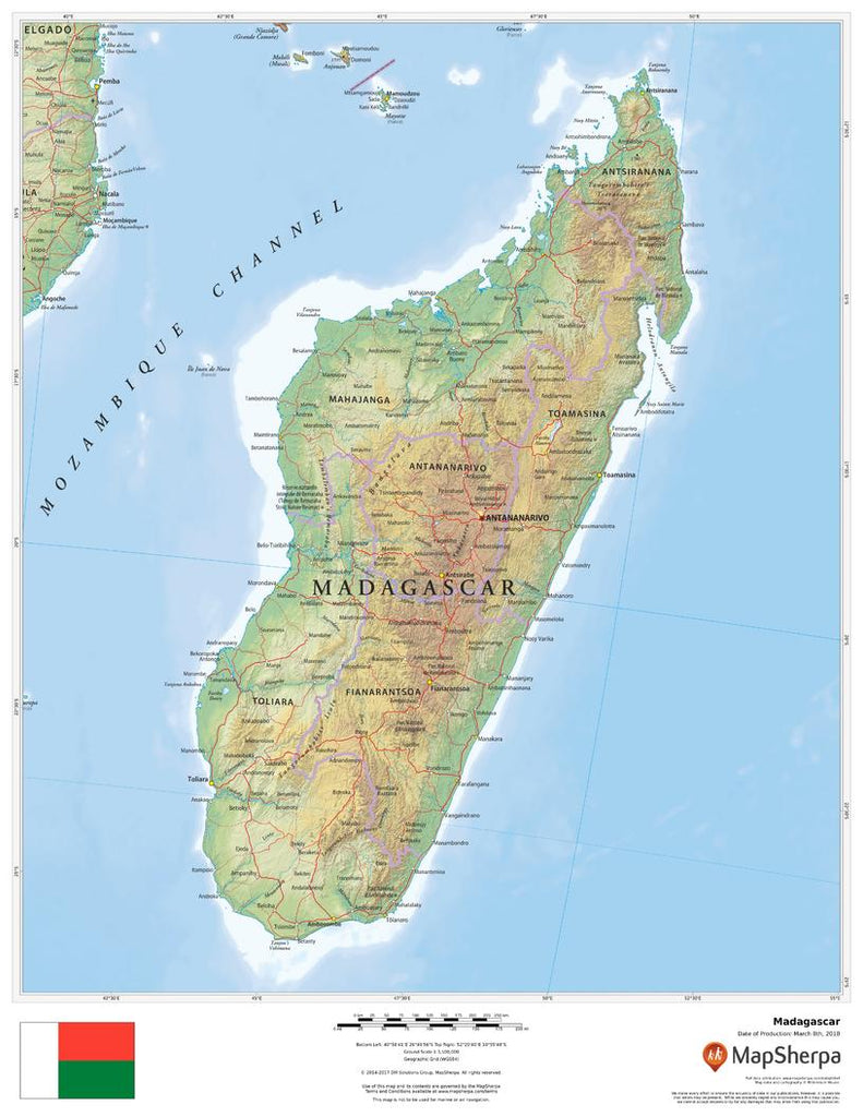 Madagascar Wall Map, Buy wall map of Madagascar | Shop Mapworld