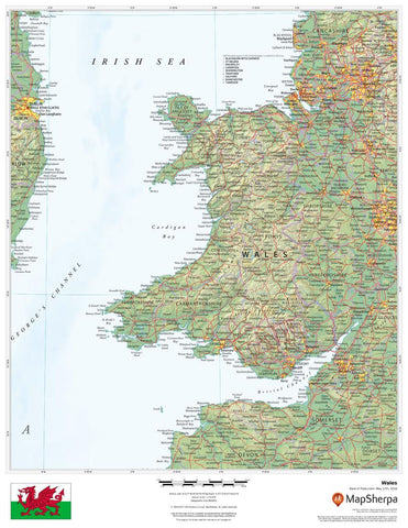 Wales Wall Map, Buy wall map of Wales | Shop Mapworld