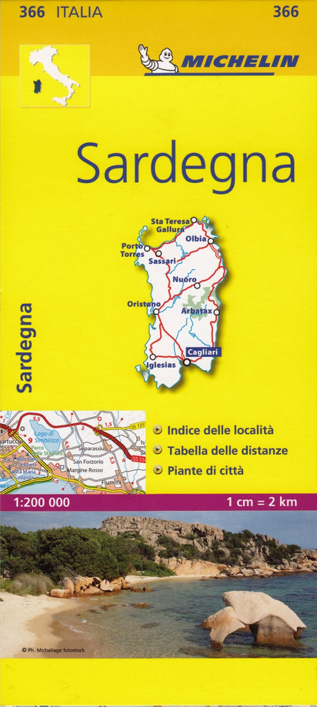Sardinia Michelin Map, Buy Map of Sardinia - Mapworld