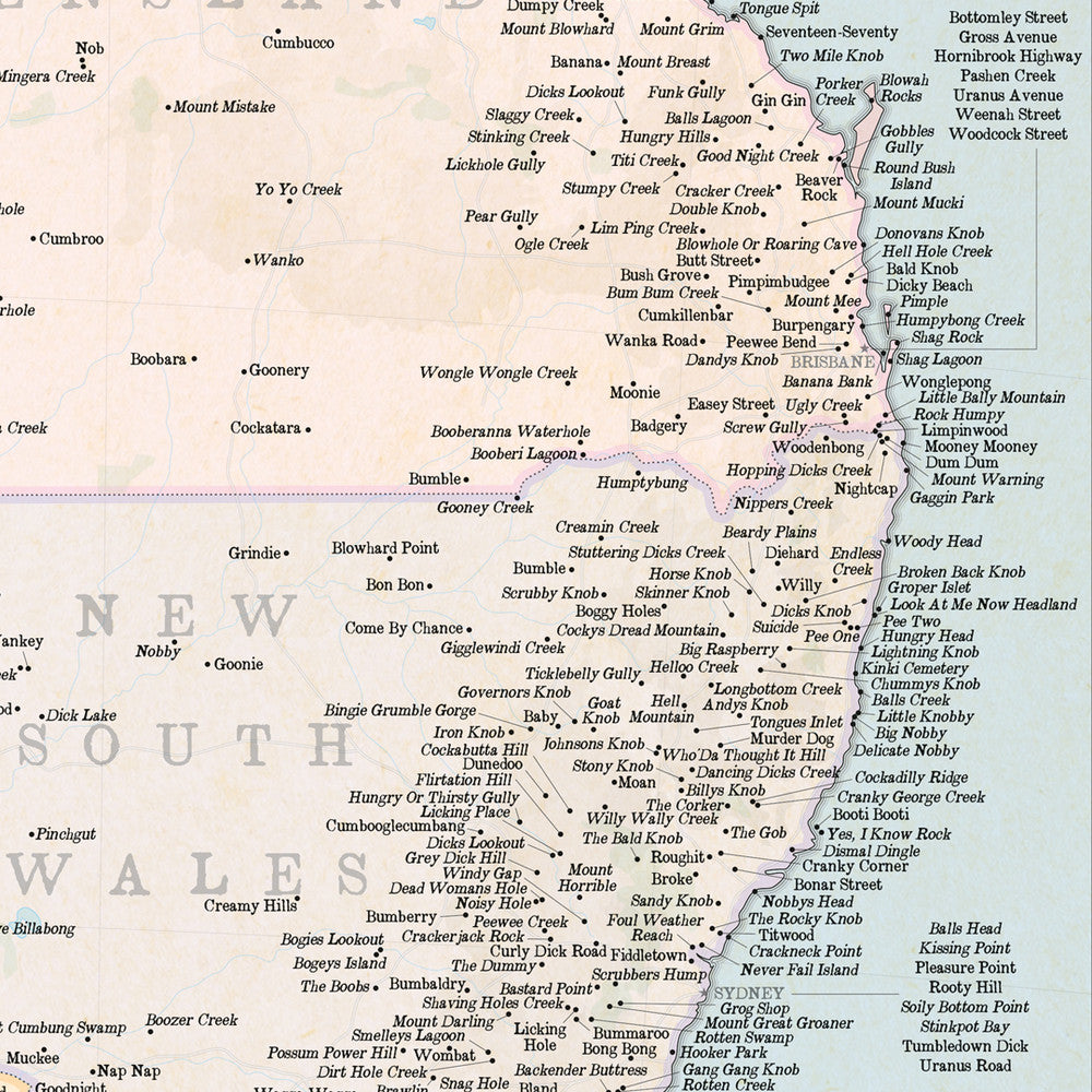 Buy Marvellous Map of Actual Australian Place Names - Mapworld