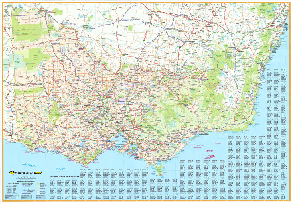 Victoria 370 Map Laminated Wall Map (2000) – UBD | Mapworld
