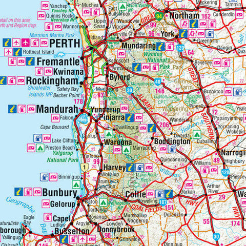 Buy large wall map of Western Australia with hang rails - Mapworld